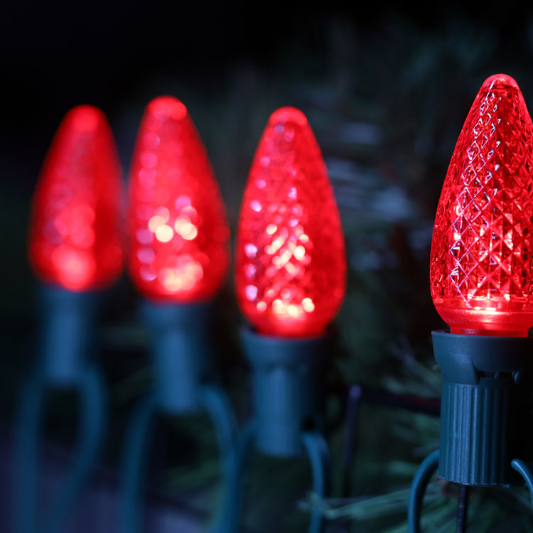 Minleon C9 LED Christmas Replacement Bulbs Red LED Commercial Grade ...
