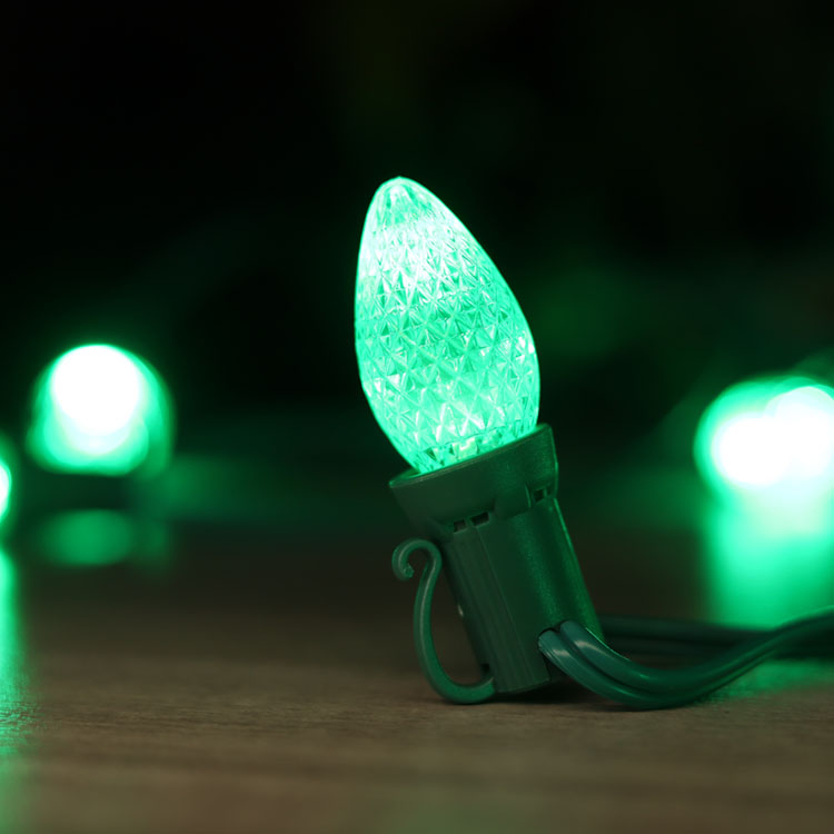 C7 Minleon LED Replacement Bulbs Green Christmas Bulb UL Waterproof ...